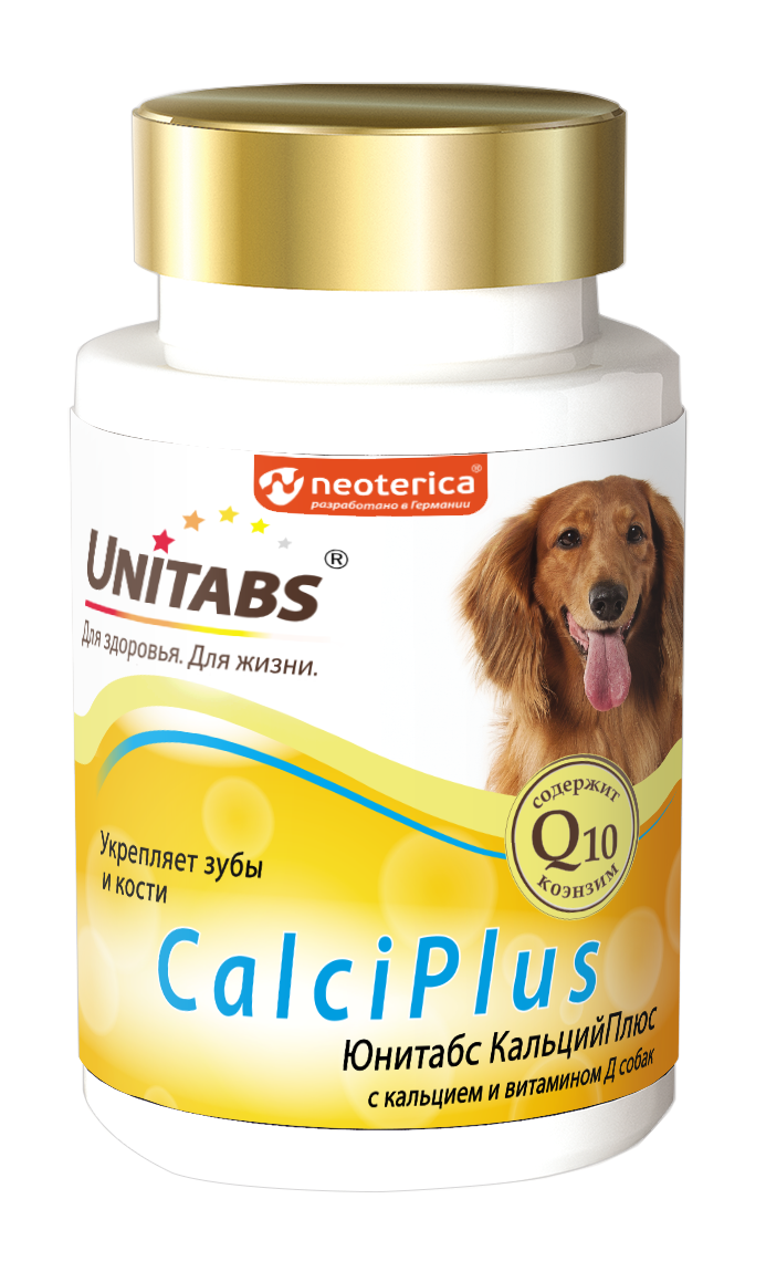 Unitabs Витамины CalciPlus с Q10 для собак, 100таб - быстрая доставка ...